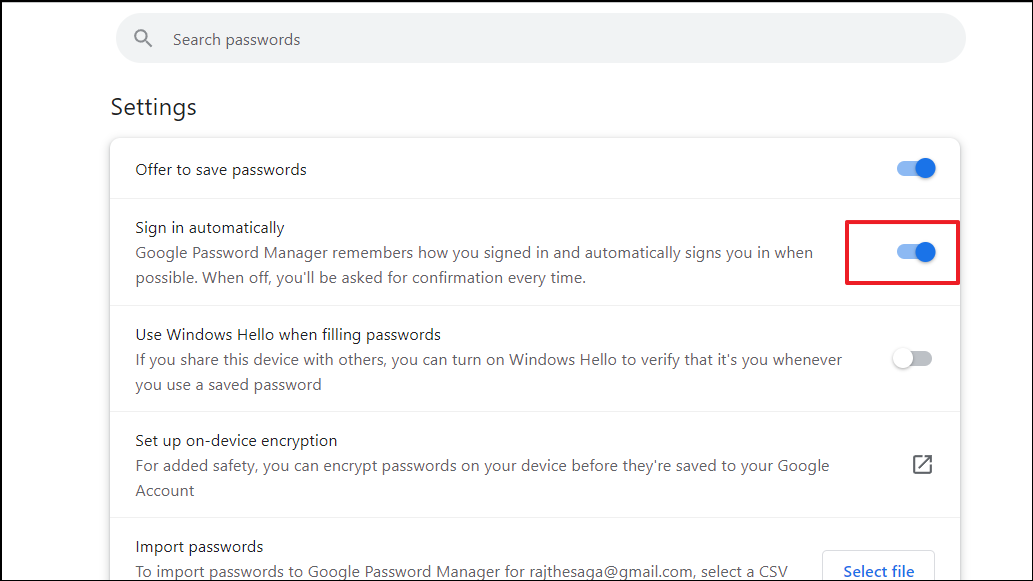 How to Disable Windows Hello for Chrome Passwords