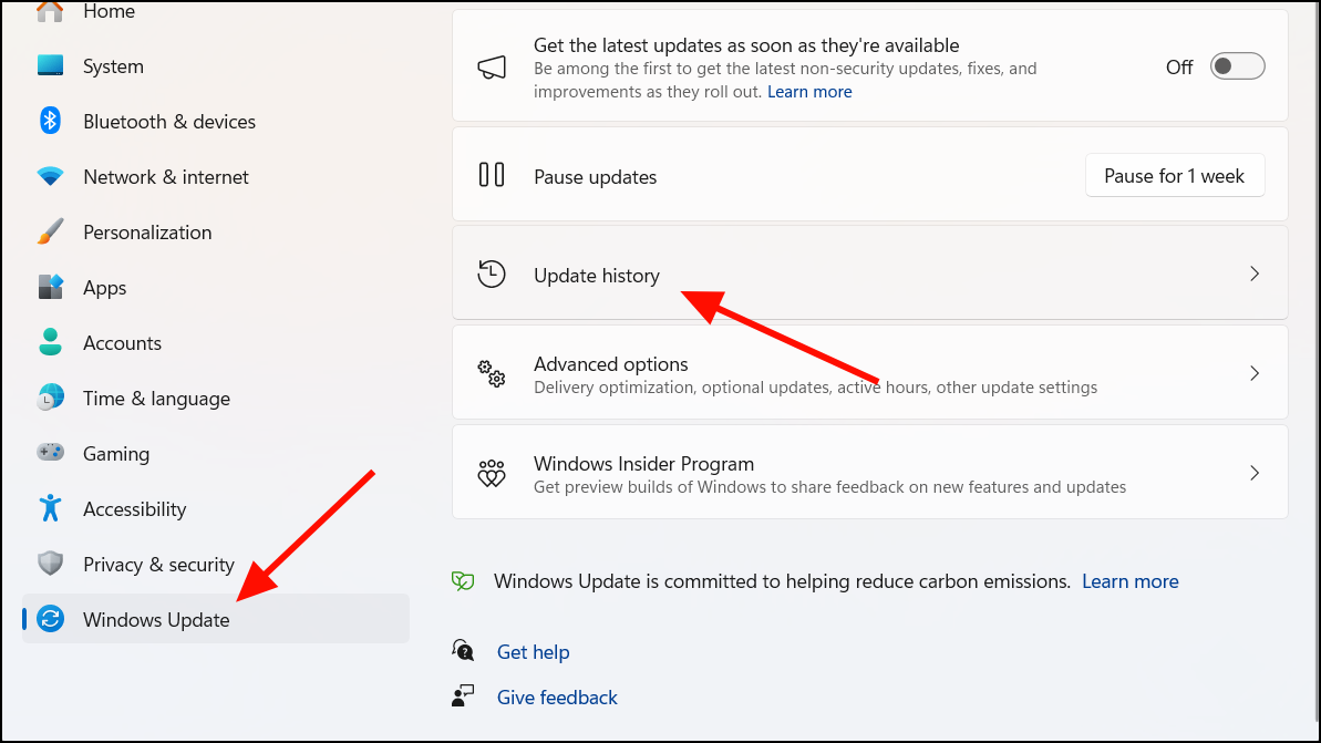 How to View Update History in Windows 11