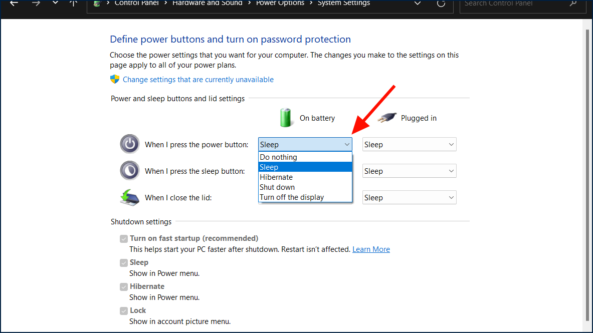 How to Change What Power Button Does in Windows 11