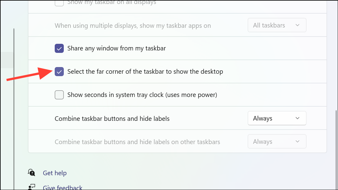 How to Enable Show Desktop Button in Windows 11 Taskbar