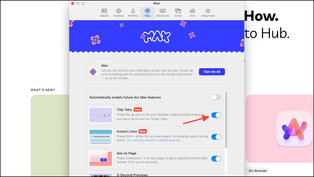 How to Organize Today Tabs in Arc Browser with Tidy Tabs