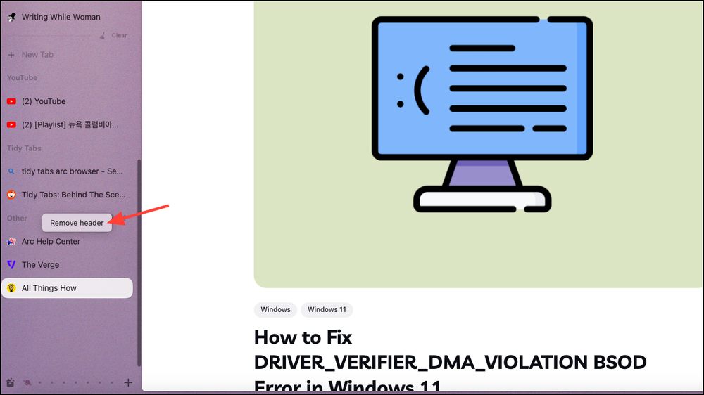 How to Organize Today Tabs in Arc Browser with Tidy Tabs