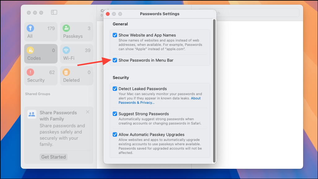 How to get the Passwords app in the Menu Bar in macOS Sequoia