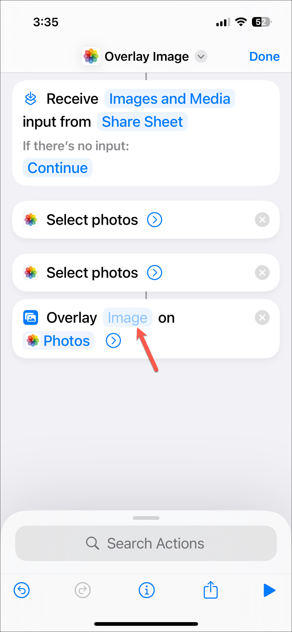 How to overlay images on iPhone with Shortcuts