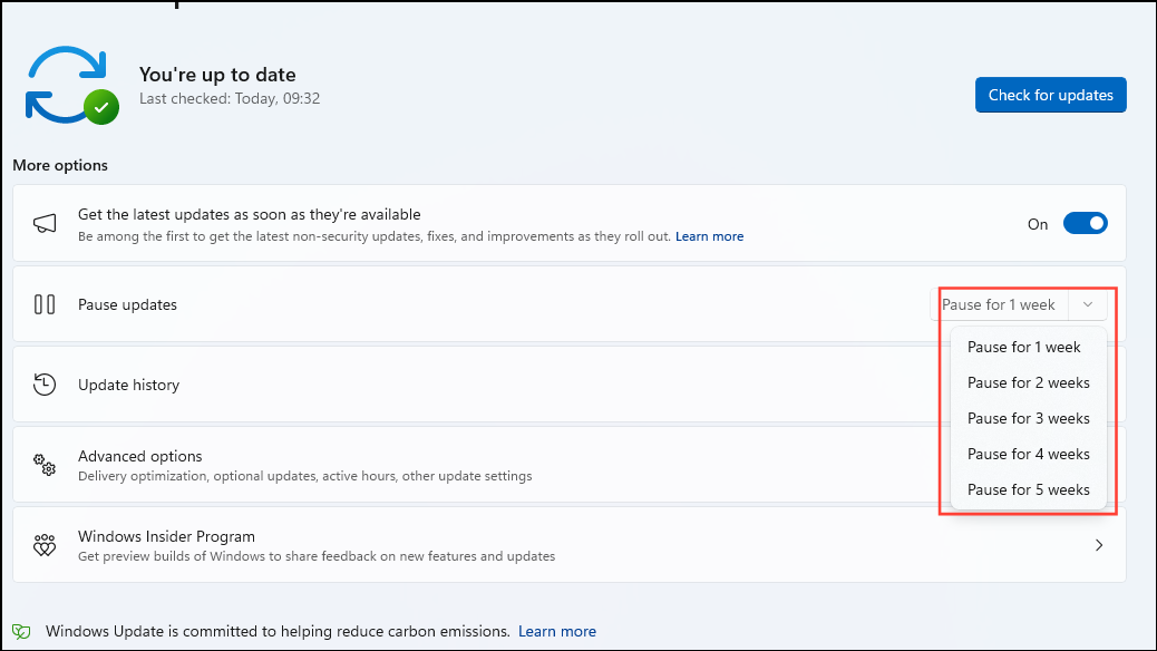 How to pause and disable Windows 11 updates