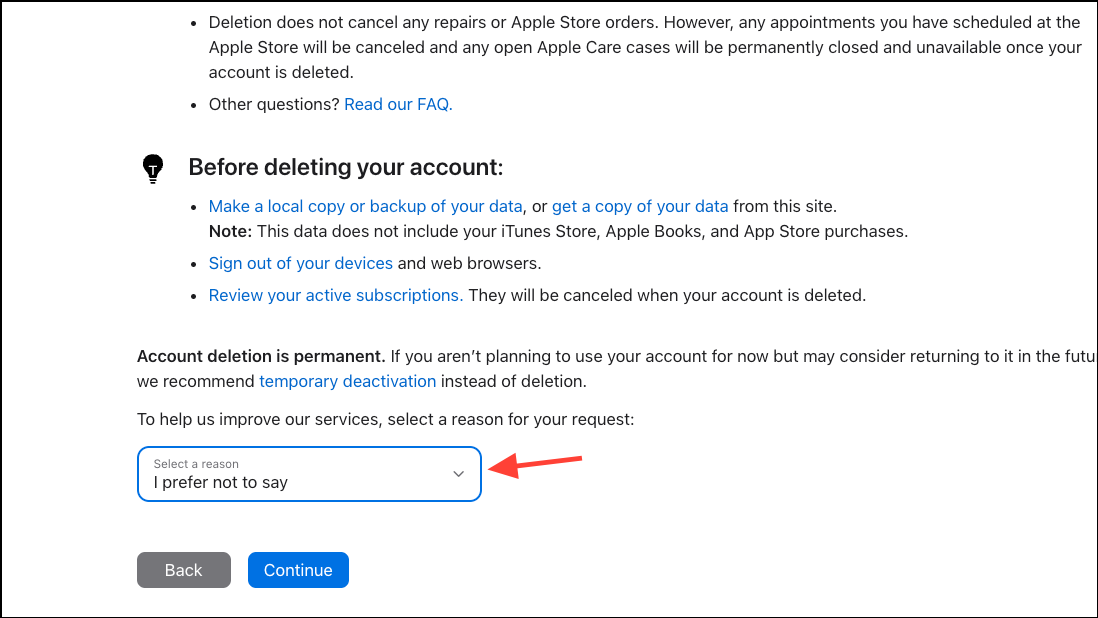 How to delete or deactivate your Apple account