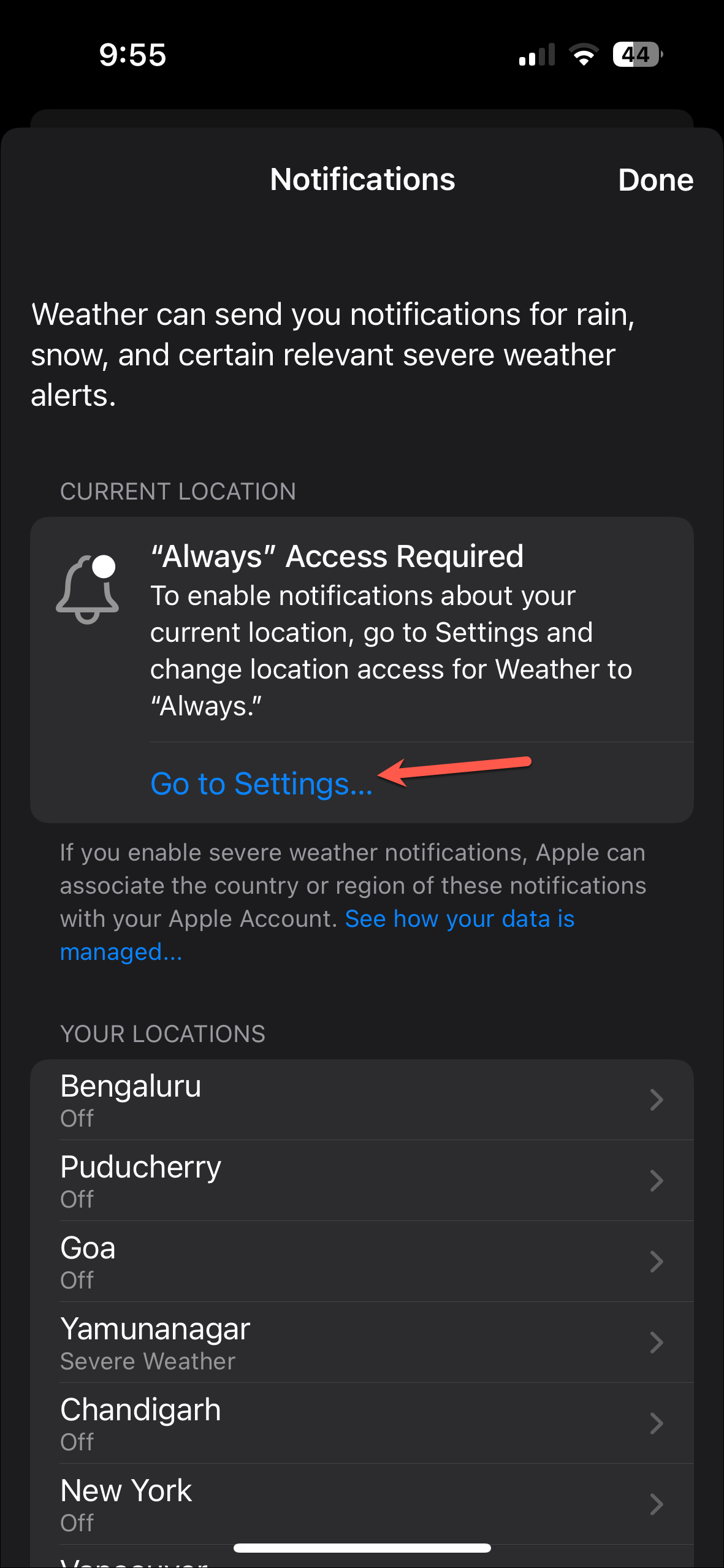 How to set up rain alerts with the Weather app on iPhone