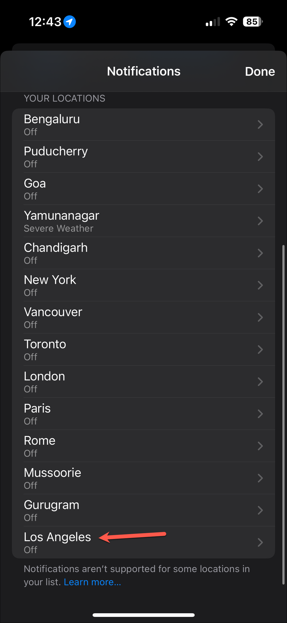 How to set up rain alerts with the Weather app on iPhone
