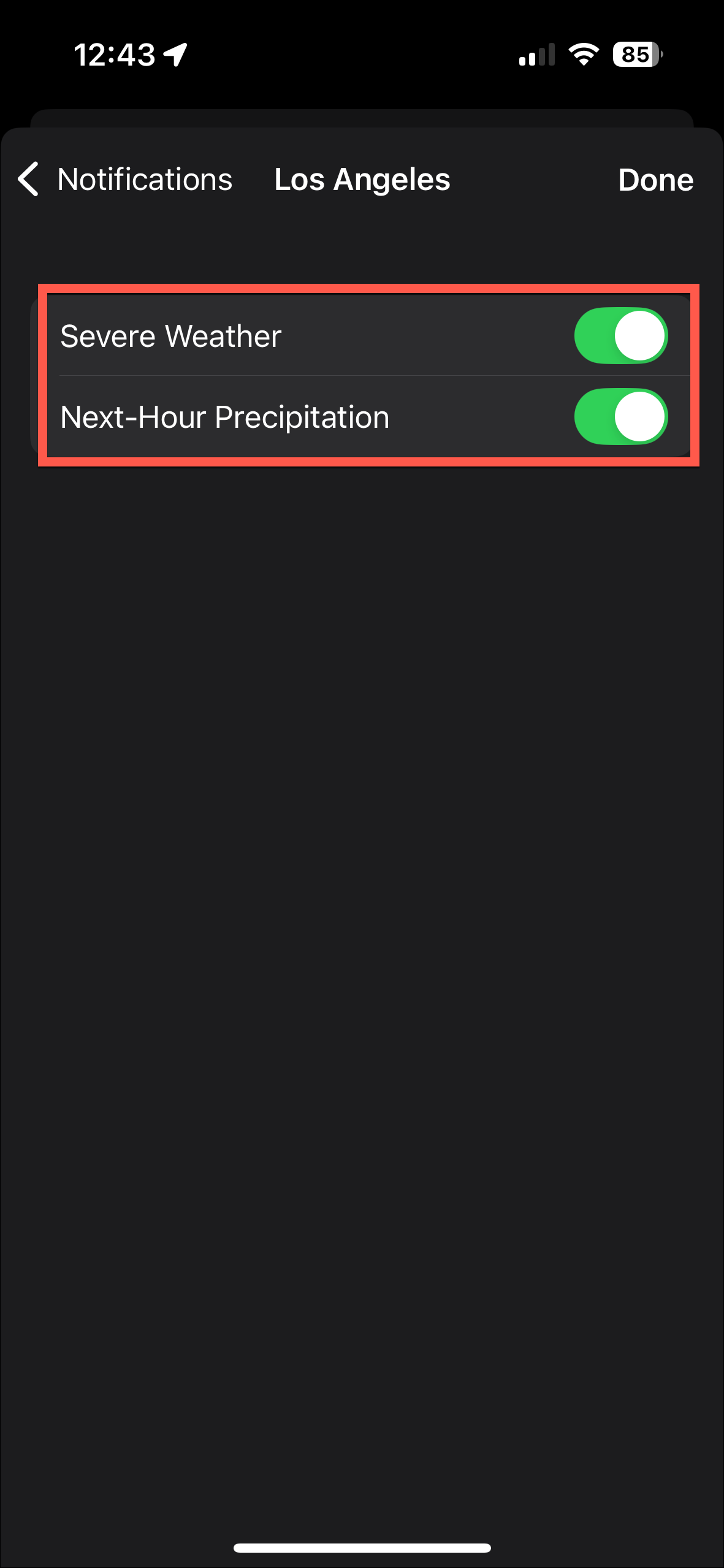 How to set up rain alerts with the Weather app on iPhone