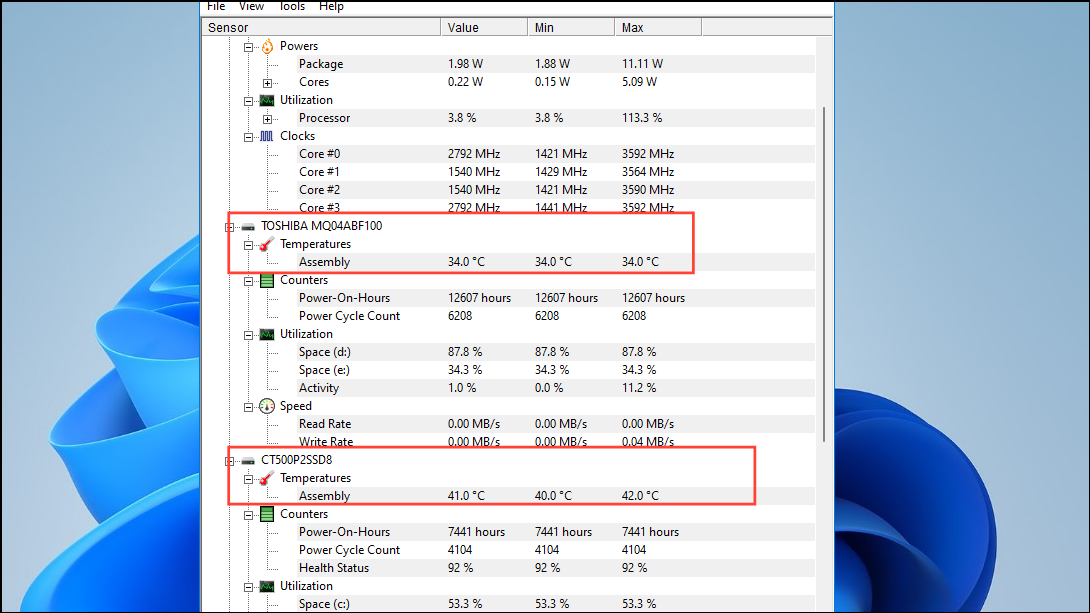 How to check SSD temperature on Windows 11