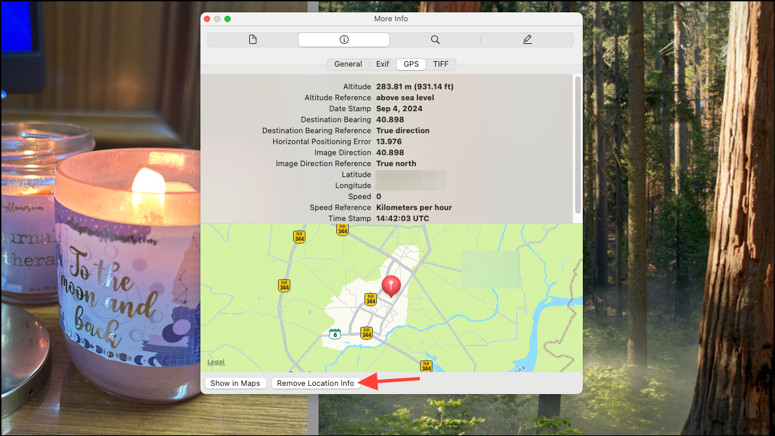 How to remove location data from photos