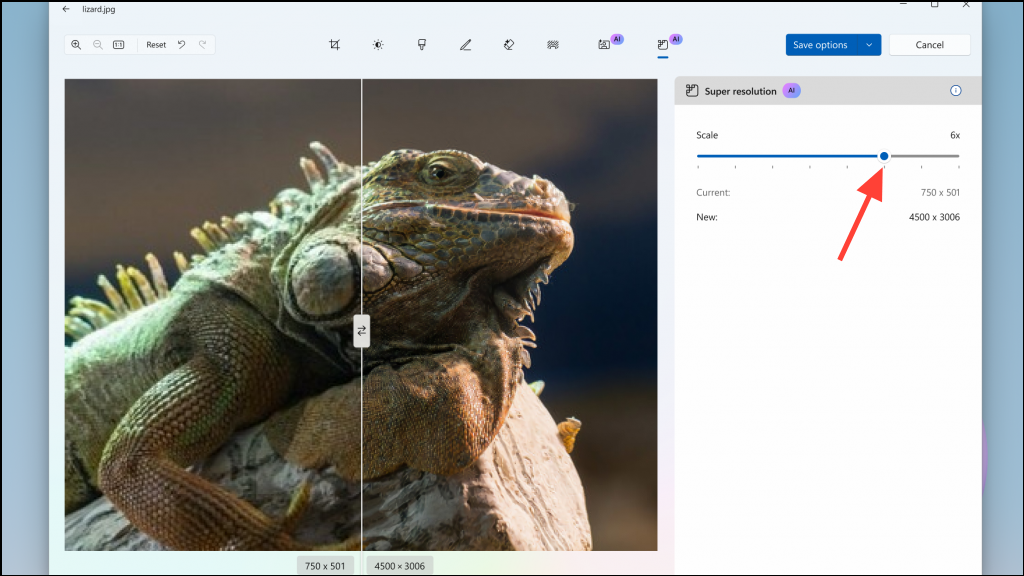 How to upscale an Image using the Windows 11 Photos app
