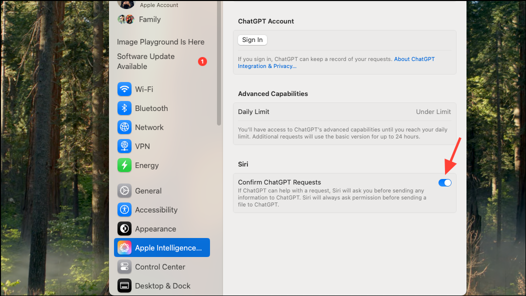 How does ChatGPT integration with Apple Intelligence work