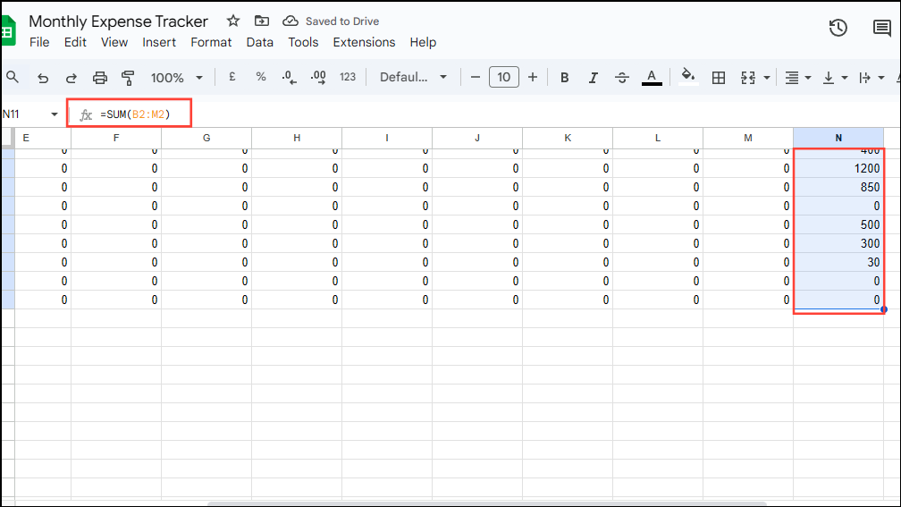 How to create a monthly spending tracker using Google Sheets