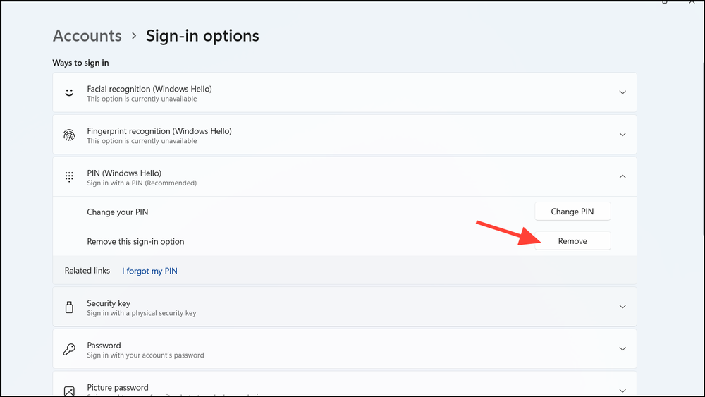 How to Disable PIN on Windows 11