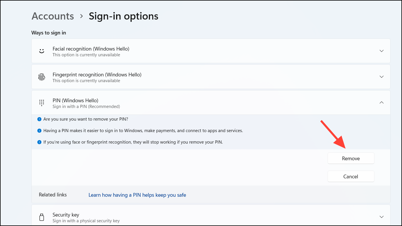 How to Disable PIN on Windows 11