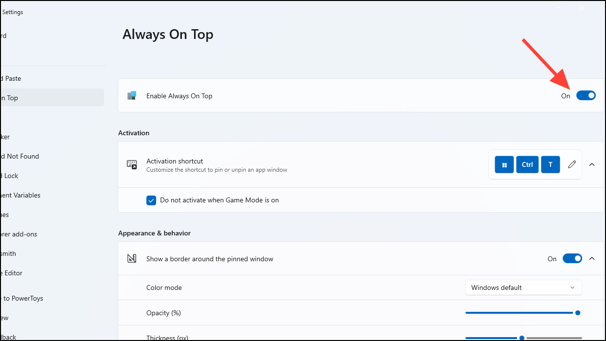 How to Keep a Window Always on Top in Windows 11