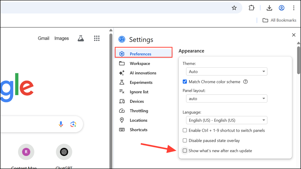 How to Disable Chrome's What's New Feature