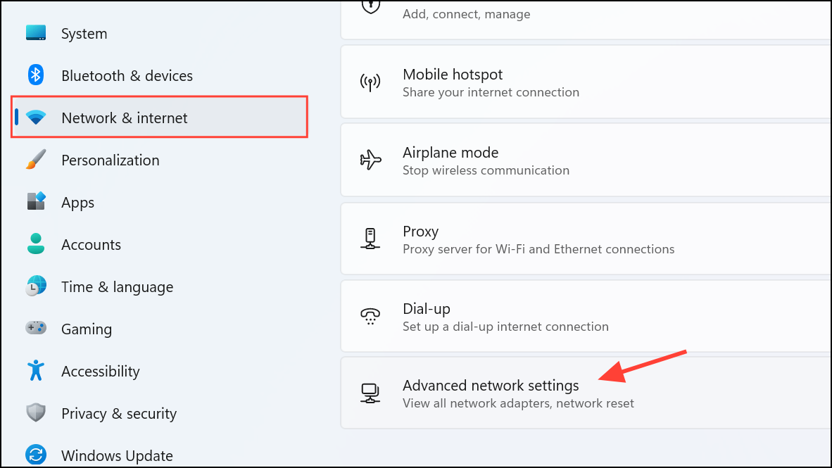 How to Customize VPN and Advanced Sharing Settings in Windows 11