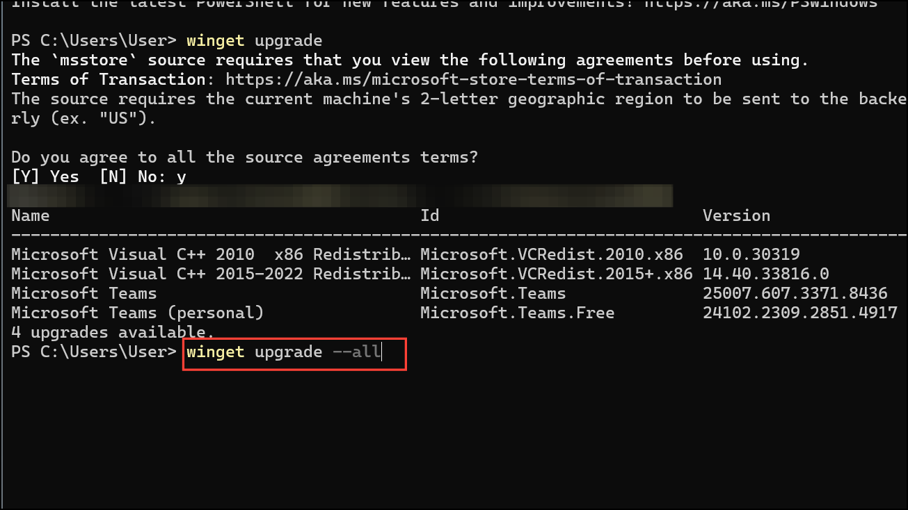 Update Apps Using Winget on Windows 11