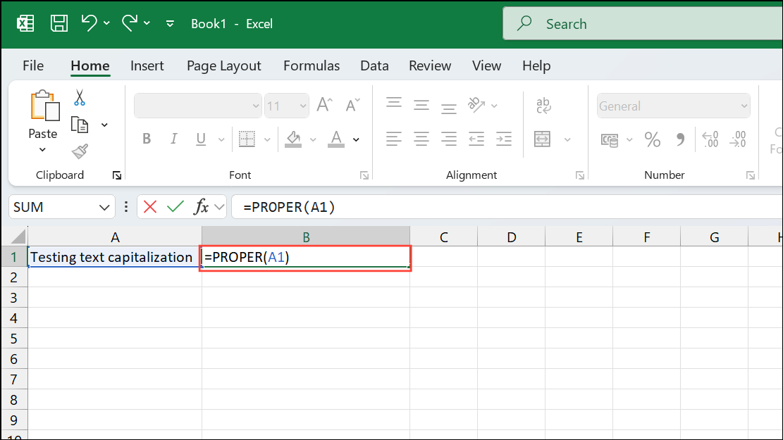 How to Capitalize the First Letter of a Text String in Excel