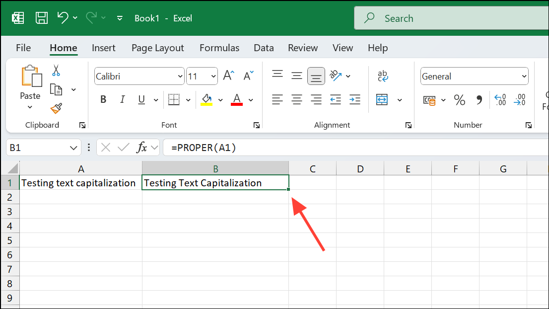 How to Capitalize the First Letter of a Text String in Excel