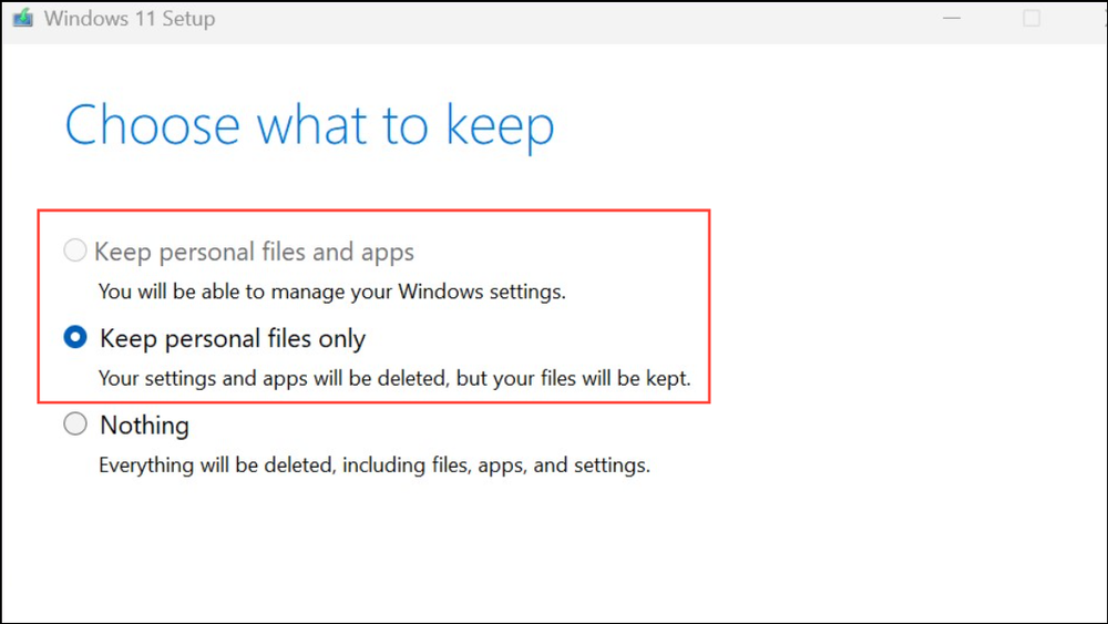Keep Files on Existing Drives When Installing Windows 11