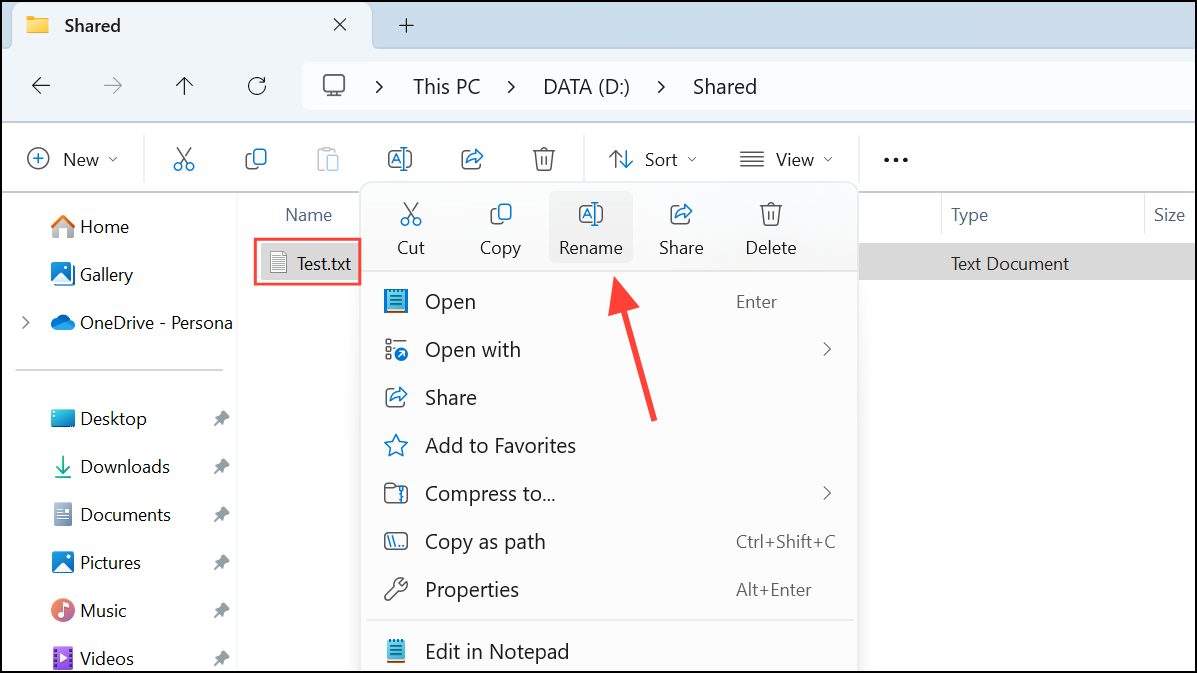 Change File Extension in Windows 11 Directly