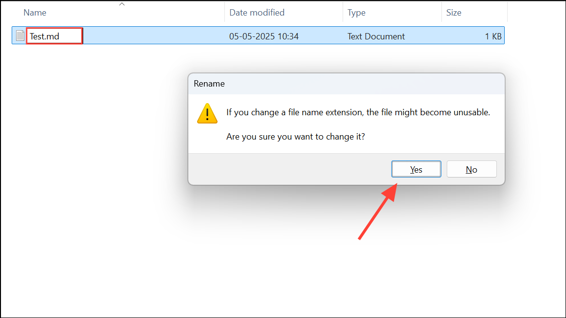 Change File Extension in Windows 11 Directly