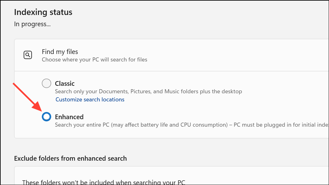 Fix File Explorer Search Not Working on Windows 11