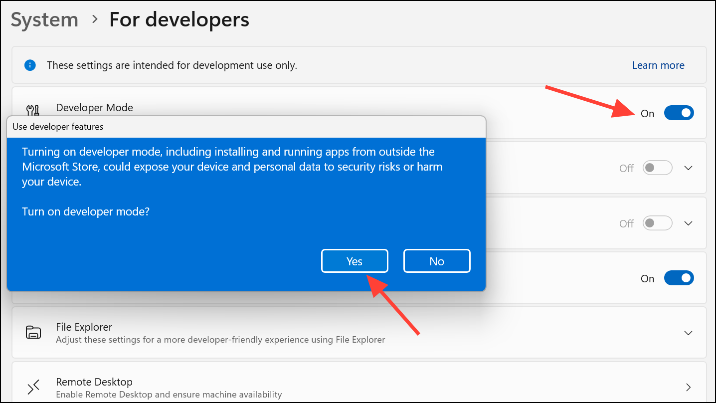 Enable or Disable Developer Mode in Windows 11