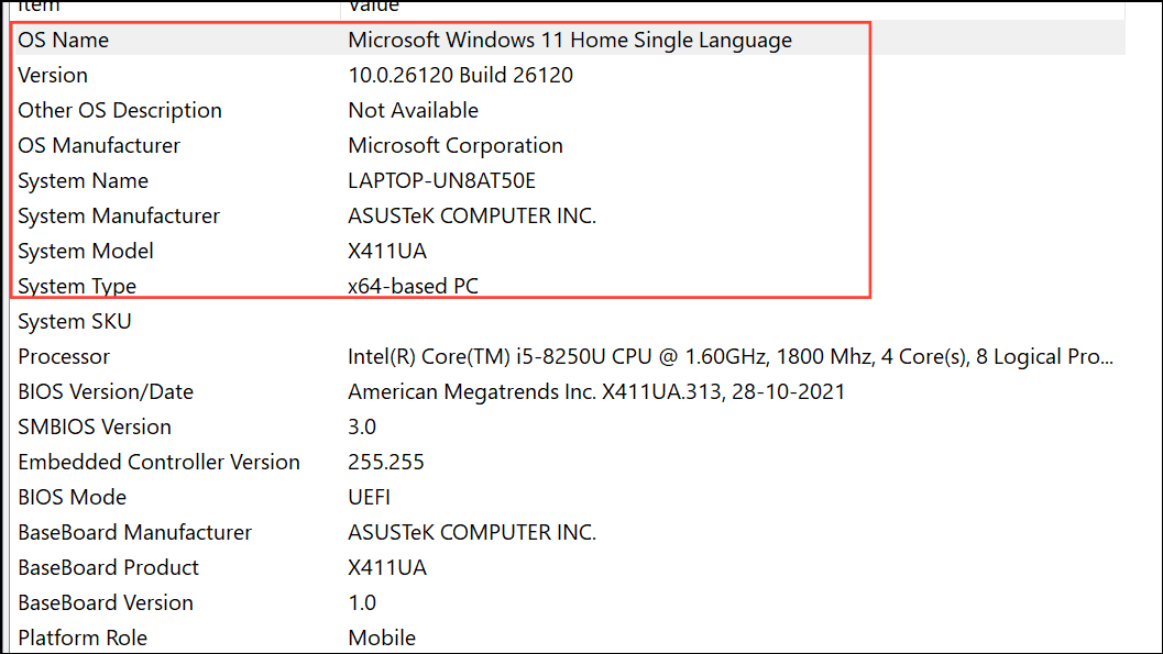 Check Version and Build on Windows 11