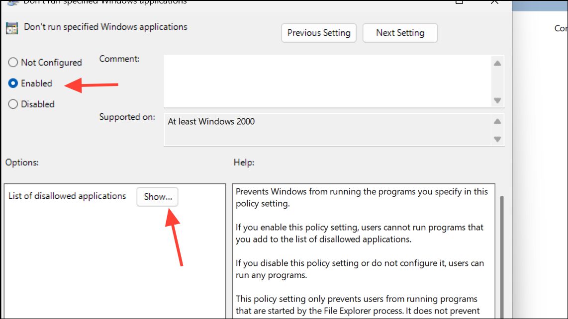 Whitelist or Blacklist a Program in Windows 11
