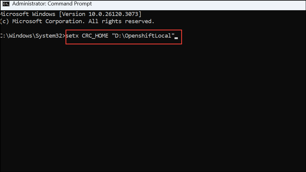 Install Openshift Local on Windows 11 Without Using the C-Drive