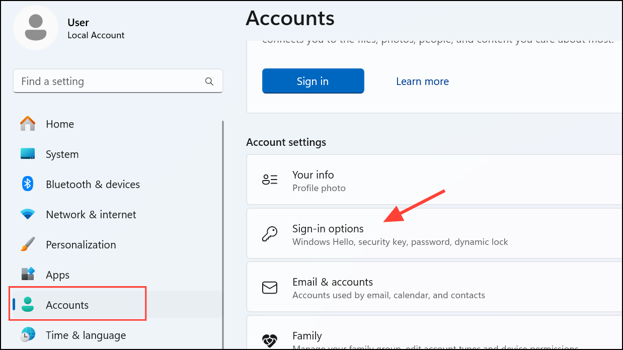 Remove Login Password on Windows 11