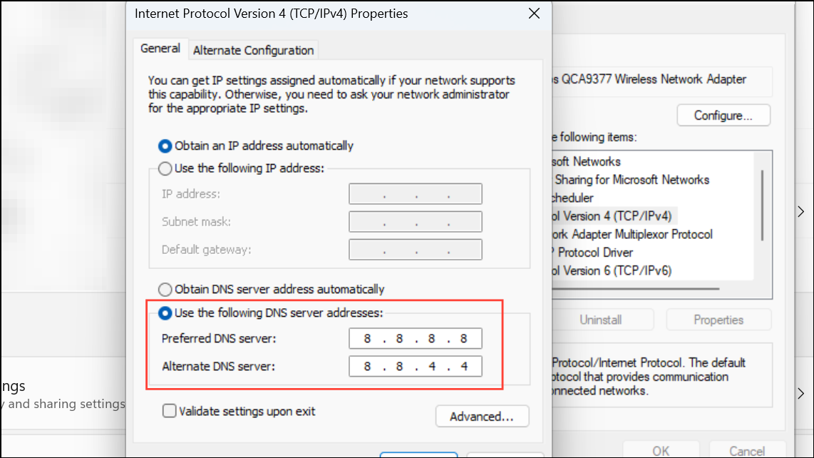 Adjust DNS Settings on Windows 11