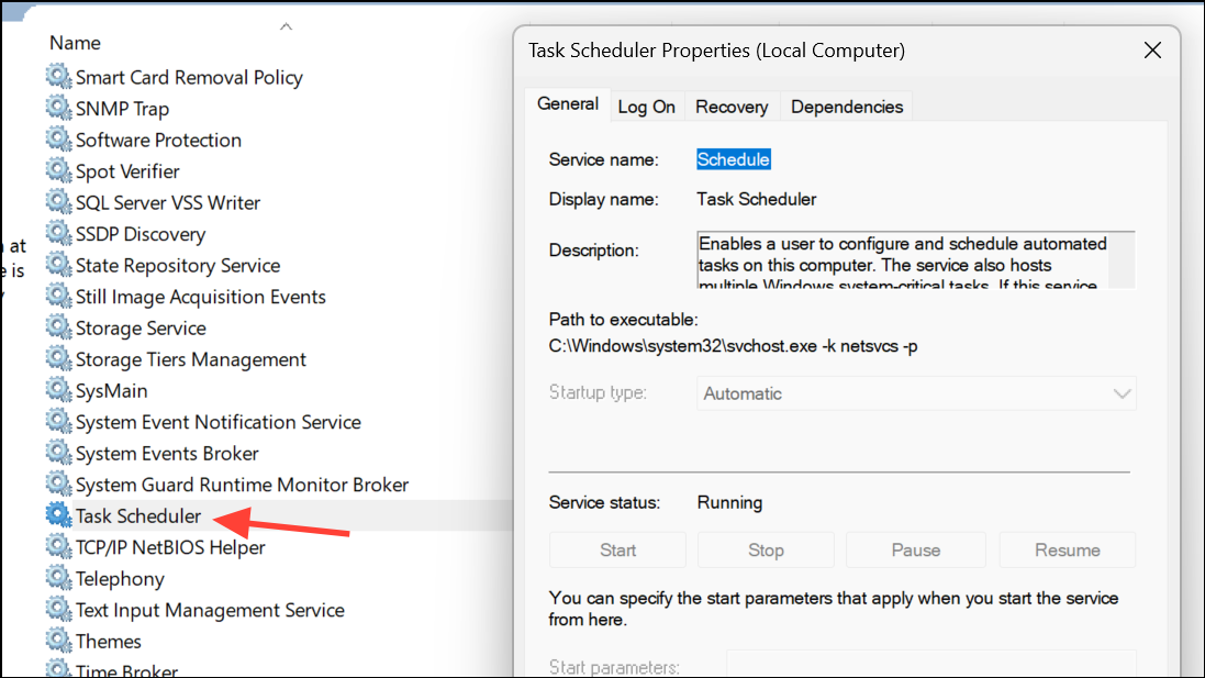 Fix Task Scheduler Not Running or Starting Programs in Windows 11