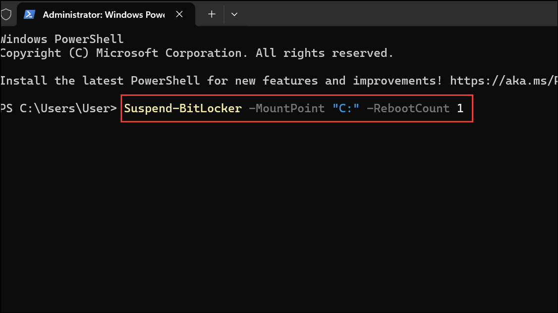 Suspend or Resume BitLocker Encryption on Windows 11