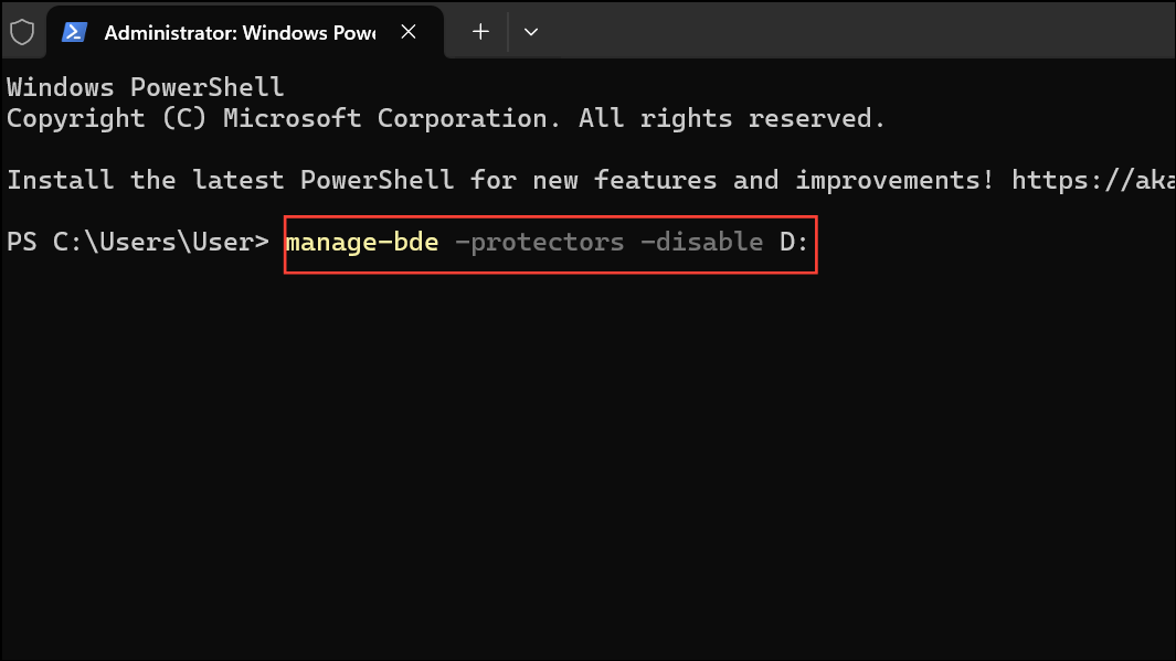 Suspend or Resume BitLocker Encryption on Windows 11