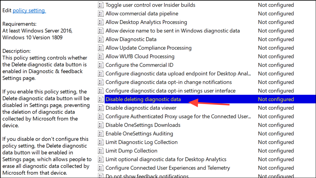 Prevent or Allow Users from Deleting Diagnostic Data in Windows 11