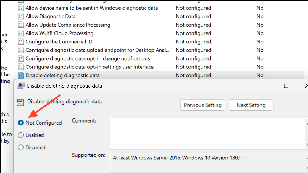 Prevent or Allow Users from Deleting Diagnostic Data in Windows 11