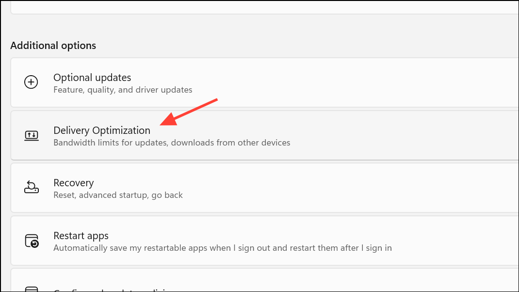 Turn Off Delivery Optimization in Windows 11