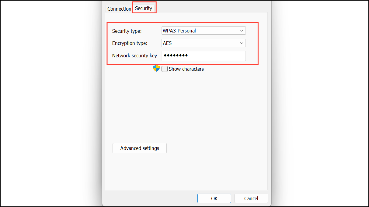 Check WiFi Network Security Type in Windows 11