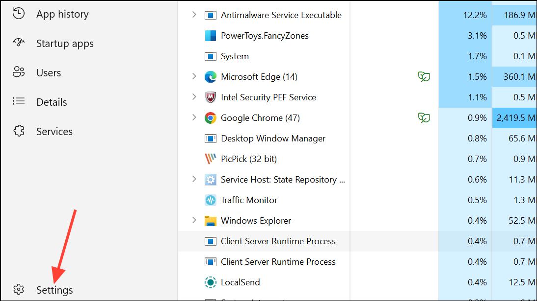 Reset Task Manager to Default Settings in Windows 11