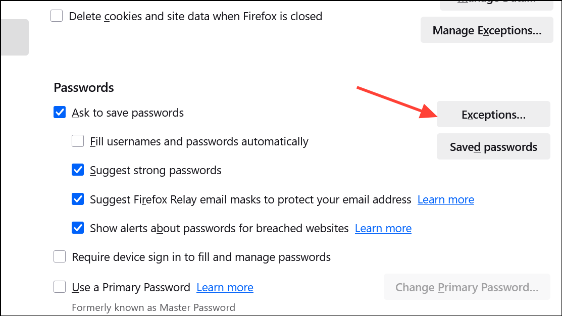 How to Stop Firefox Asking to Save Password