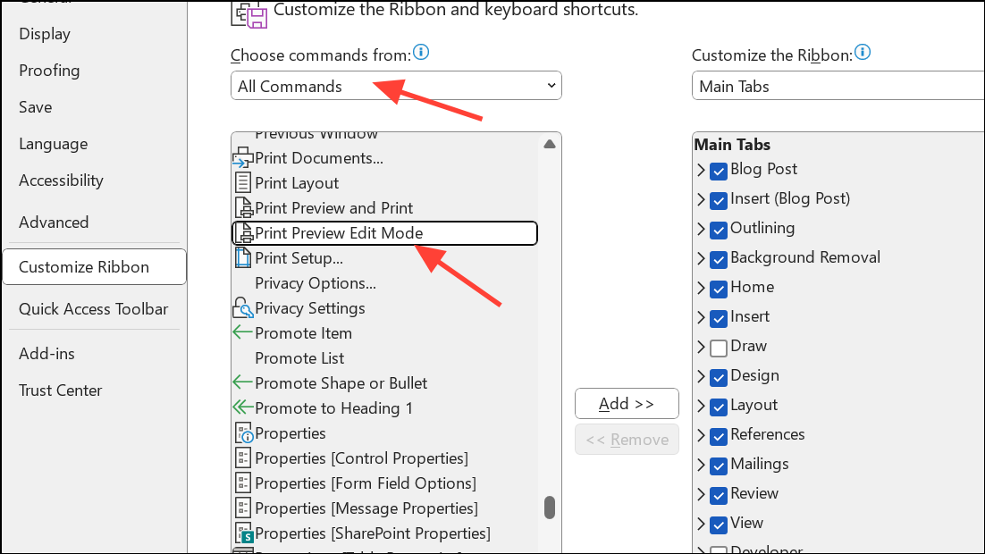 How to Enable Print Preview Edit Mode in Word