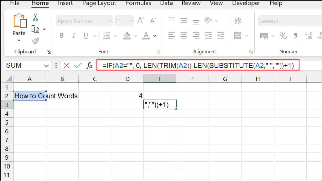 How to Count Words in Microsoft Excel