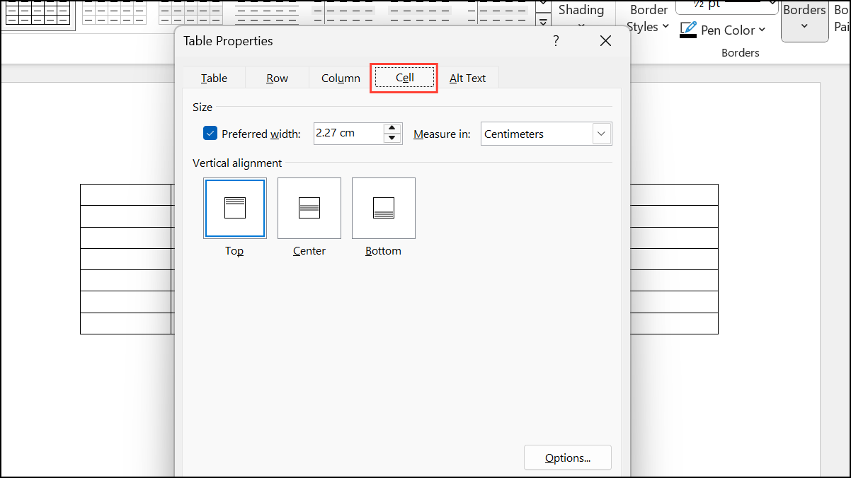 How to Display and Modify Table Properties in Word