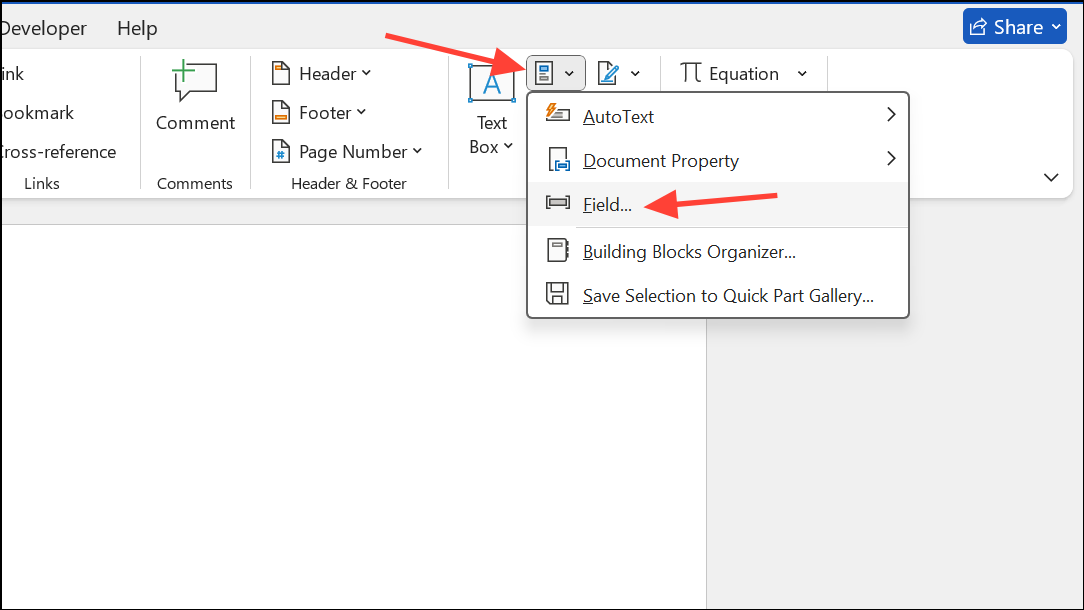 How to Insert a Text Field in Microsoft Word