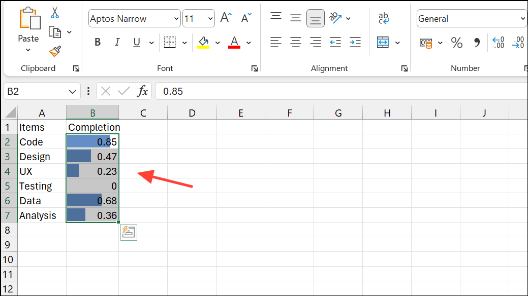How to Create Progress Bars in Microsoft Excel